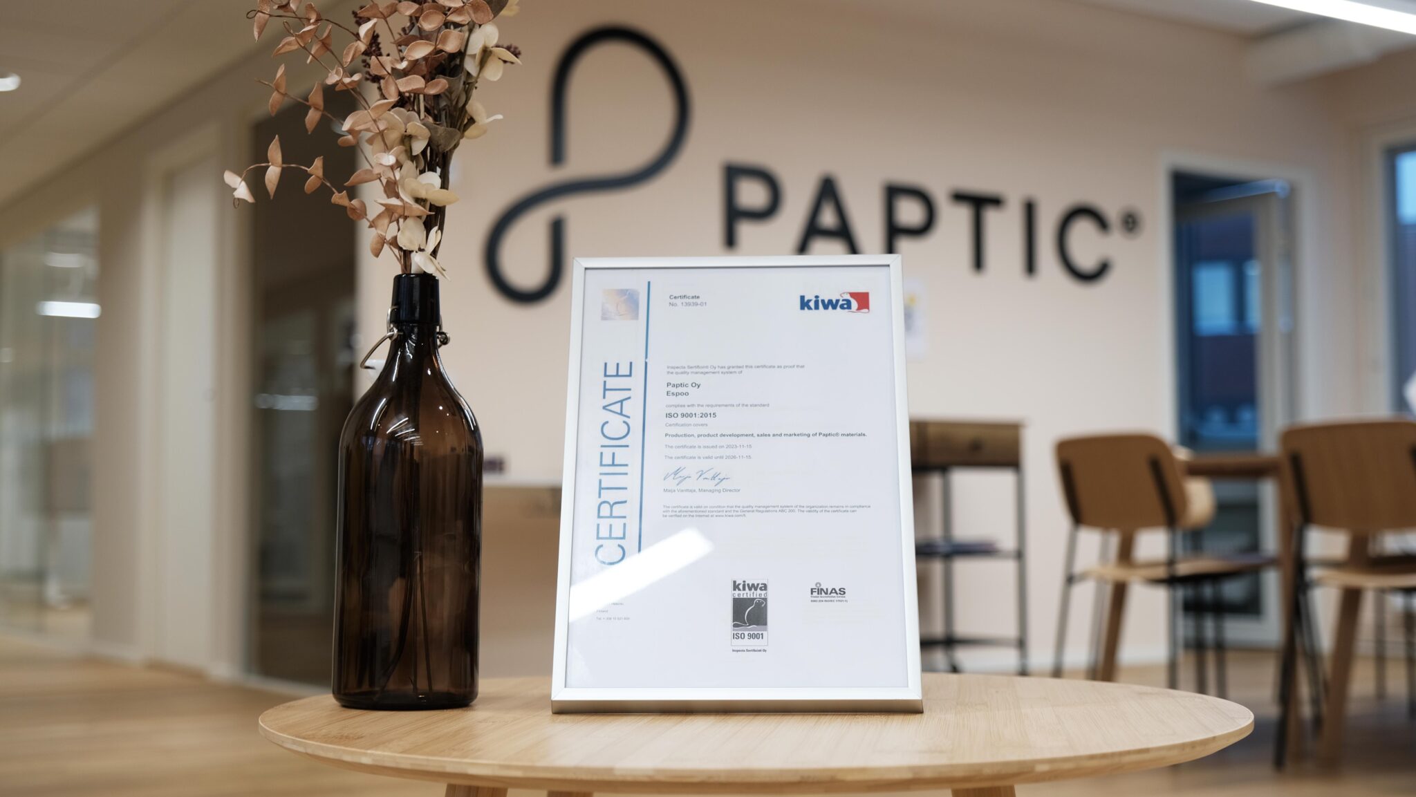 Paptic ltd has received the ISO 9001 certification